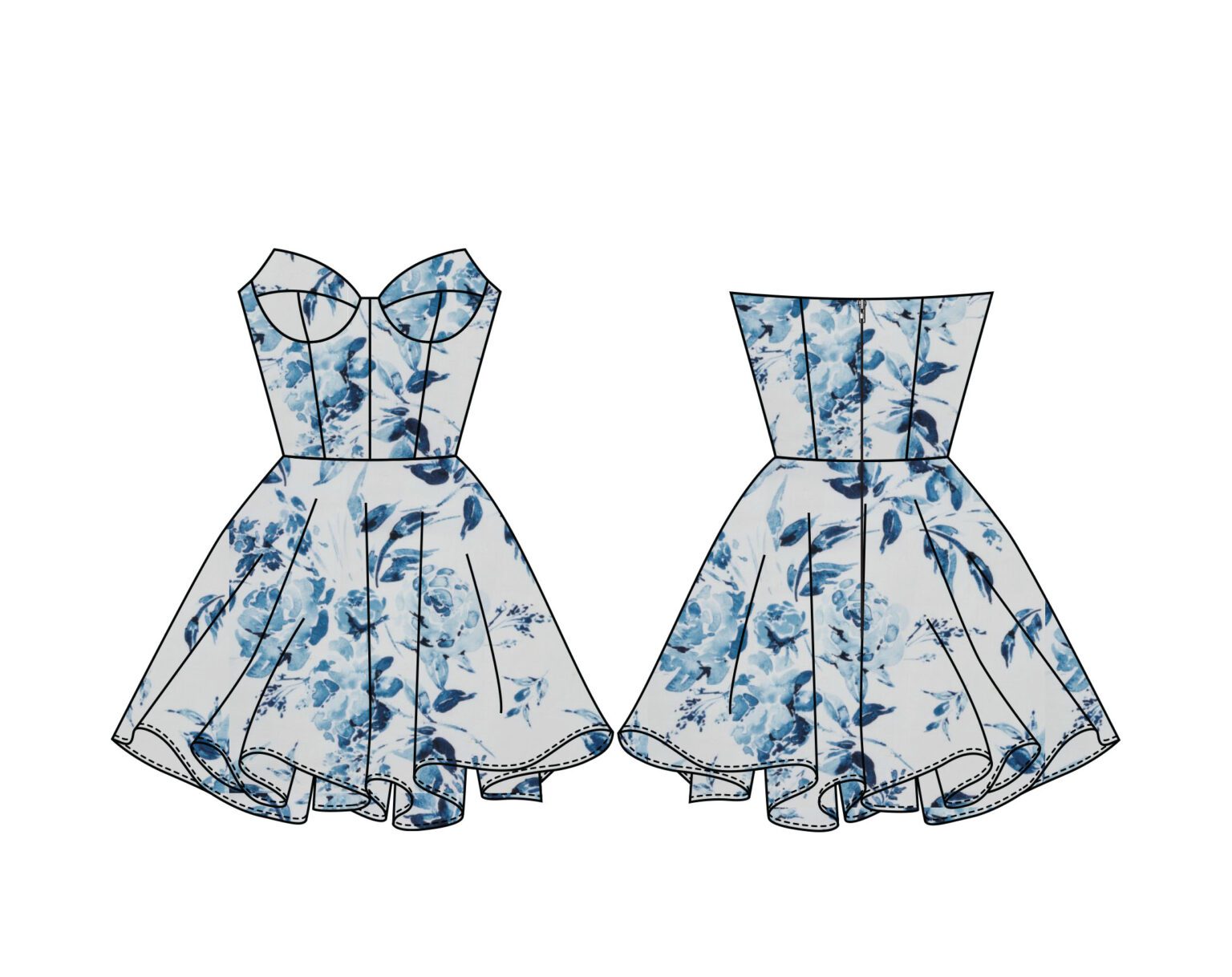 At The Seams Patterns | Shop | Willow Bustier Dress Sewing Pattern